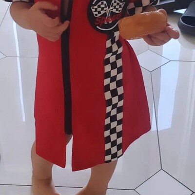 Checkered Dress Two Fast Birthday Custom Race Suit-race Car Birthday ...