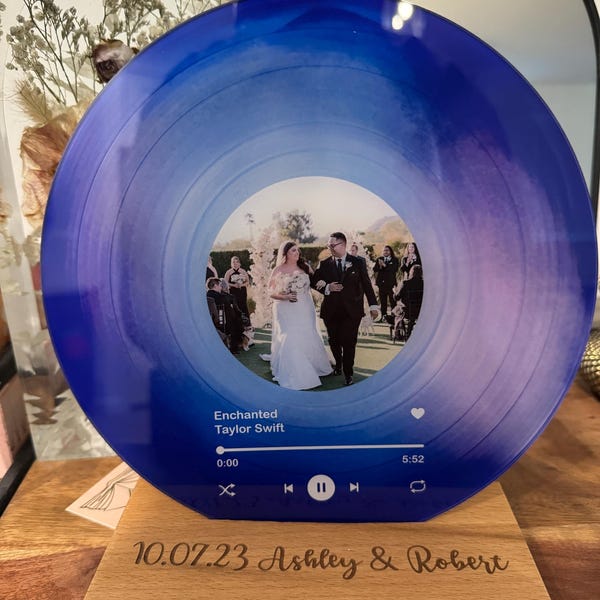 Personalized Vinyl Record With Photo Acrylic Song Plaque Anniversary ...