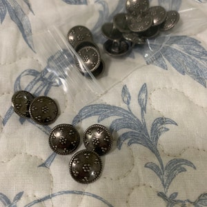 Metal Buttons Rustic Circles Metal Shank Buttons in Gray - Etsy