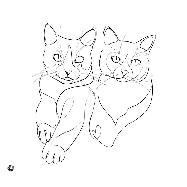 3 Pets/characters One Line Portrait Commission, Dog One Line Portrait ...