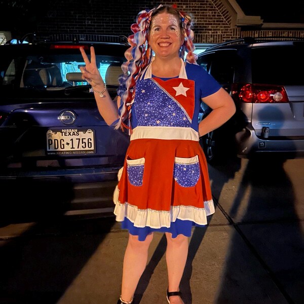 S/M Candy Cane Costume Apron dress Hat - Etsy