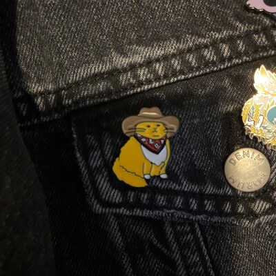 Caffeine Cat Enamel Pin Badge - Etsy