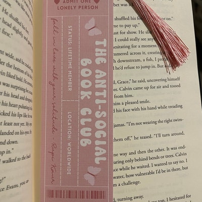The Anti-social Book Club Bookmark Feminist Bookmark Bookmark Ticket ...