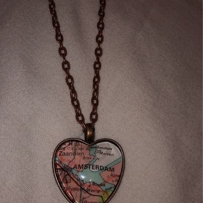 Custom Map Heart Necklace Personalized Jewelry Necklace Gifts for ...