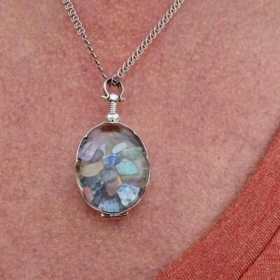 Big Deep Locket for Crystals or Pills Floating Locket for - Etsy