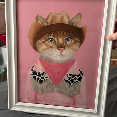 Cowboy Cats Art Print Ginger Cat Cowboys Wall Art Colorful - Etsy