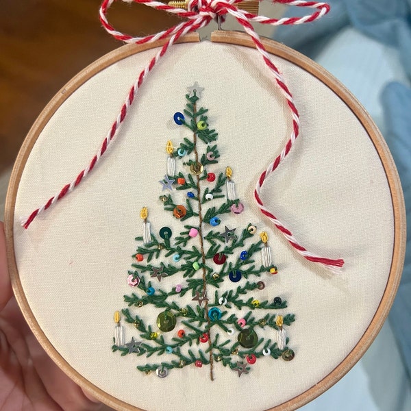 Christmas Tree Embroidery Kit: Beginner Friendly Festive Beaded Craft ...
