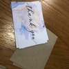 Pack of 10 Pastel Blue & Gold Marbled Ink Folded Thank You / Note Cards ...