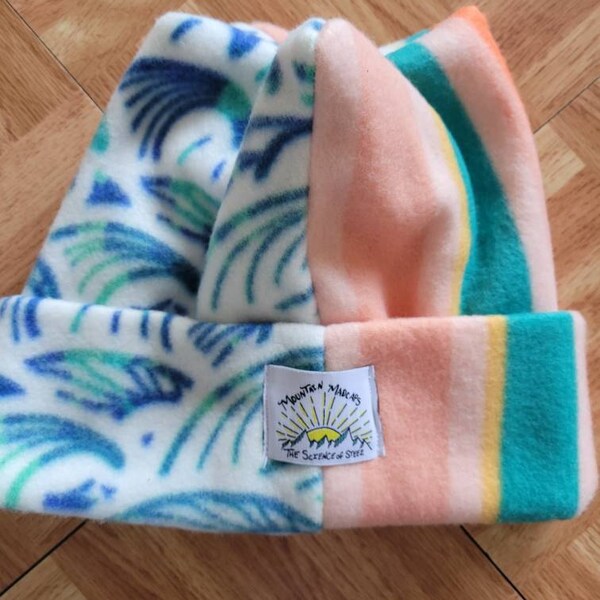 Cozy Retro Rainbows Box Top Beanie - Etsy