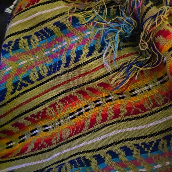 Mexican woven rebozo scarf / Traditional woven fabric rebozo / Mexican ...
