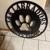 Metal Sign Front Door Monogram, Paw Print Custom Outdoor Metal Sign for ...