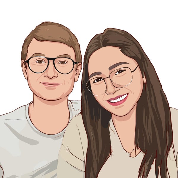 Custom Faceless Couple Portrait - Personalized Couple Gift - Digital ...