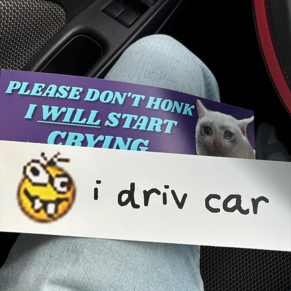 Funny Bumper Sticker "i Eat Drywall" Meme Car Sticker, Unhinged Gen Z ...