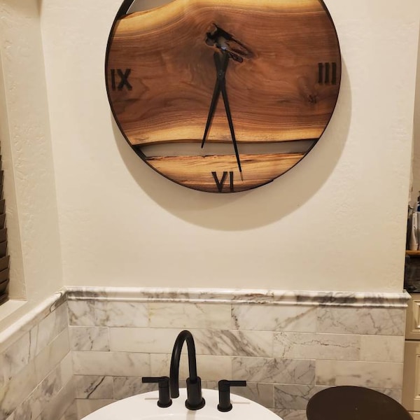 Made to Order, 18 Diameter Black Walnut Live Edge Wood Wall Clock ...
