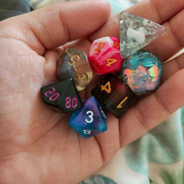 Polymorph Mystery Dice Set 7pcs D&D Pathfinder Call of Cthulhu Tabletop ...