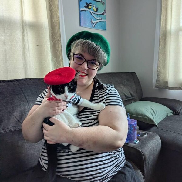 Complete French Cat Outfit- Cat Beret, Ascot and Striped Shirt Pet ...