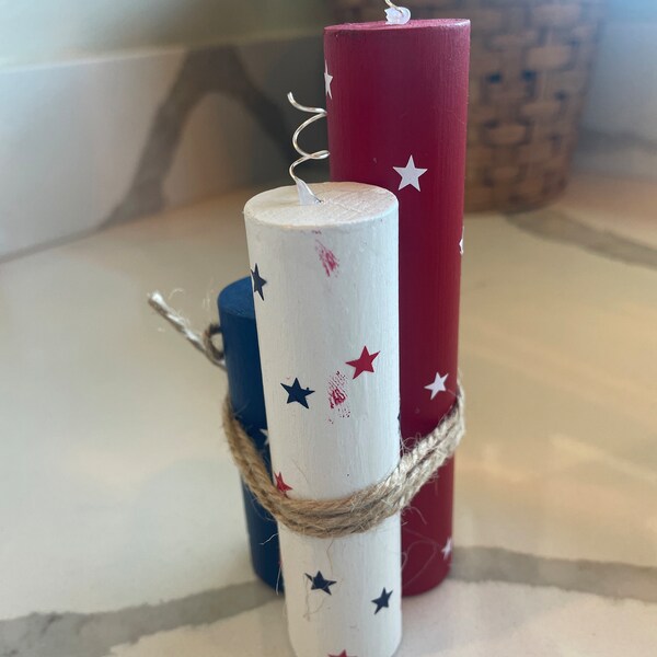 Wooden Firecracker Bundle: 4th of July Tiered Tray Decor - Etsy