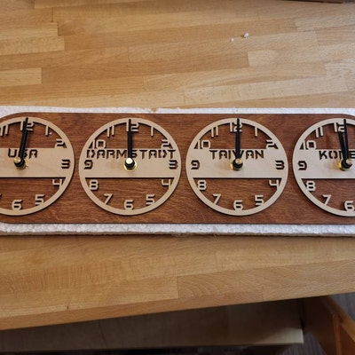 Time Zone Wall Clock, City/state/country Sign, World Clock Height 5 ...