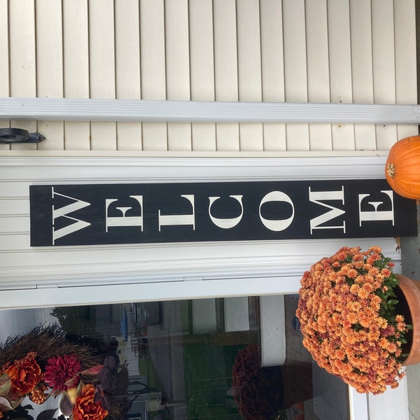 Welcome Sign, Rustic Wood Welcome Sign, Front Door Welcome Sign ...