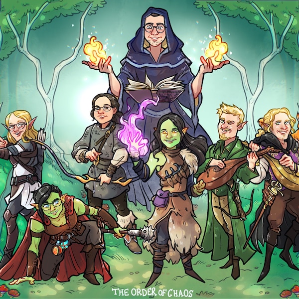 Custom Dnd Character Adventure Party Commission Art Fantasy Dungeons ...