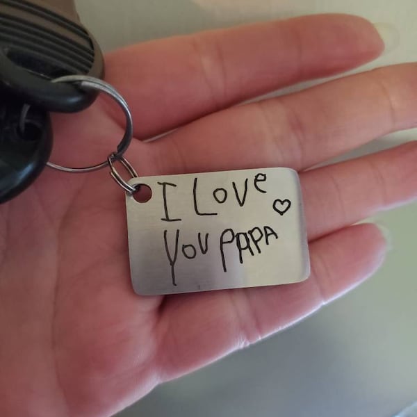 Handwritten Key Chain -your Handwritten Image, or Custom Font Text ...