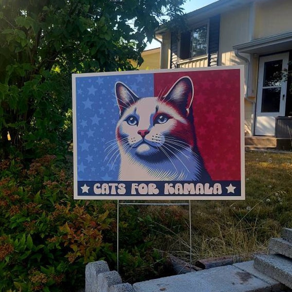 Dogs for Harris-walz Yard Sign, Cute Patriotic Dog Lovers Voting for ...