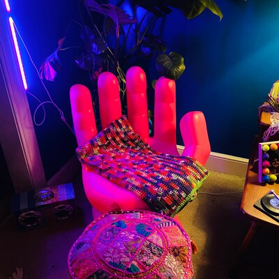 Neon Pink RIGHT Hand Shaped Chair 32 Tall Adult Size - Etsy