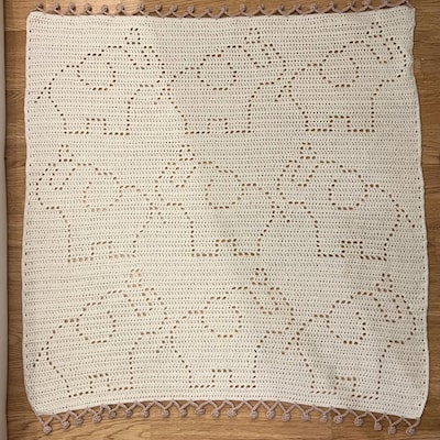 Angel Blanket Filet Crochet Blanket Pattern Baby Blanket Crochet ...