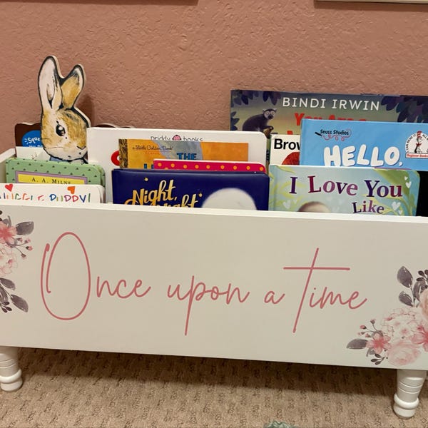 Children's Library Box, Baby Book Box, Book Storage, Nursery Storage ...