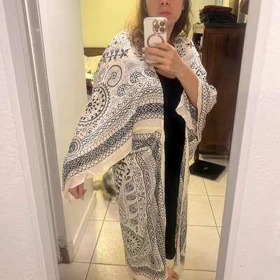 Rust Embroidered Kimono With Sleeves - Etsy