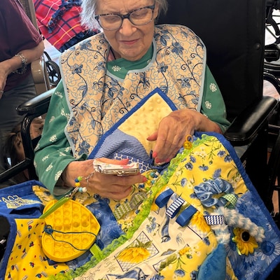 Pastel Fidget Butterflies FROGS Activity Busy Tactile Sensory Quilt ...