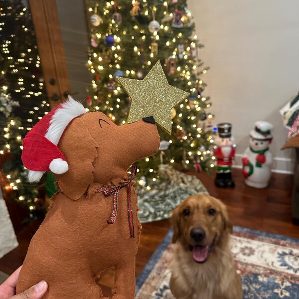 Pug Dog Christmas Tree Topper // Dog Tree Topper // Pug Holiday Decor ...