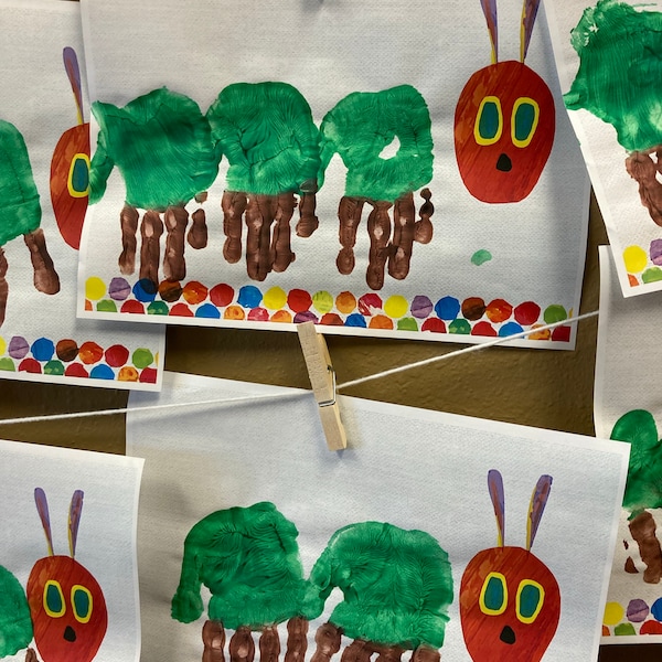 The Hungry Caterpillar / Handprint Footprint DIY Art Craft / Kids ...