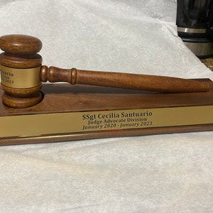 Personalized Engraved Gavel Set With Solid Walnut Presentation Block ...