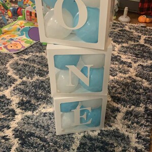 First Birthday Balloon 'ONE' Boxes for Baby Girl WITH | Etsy