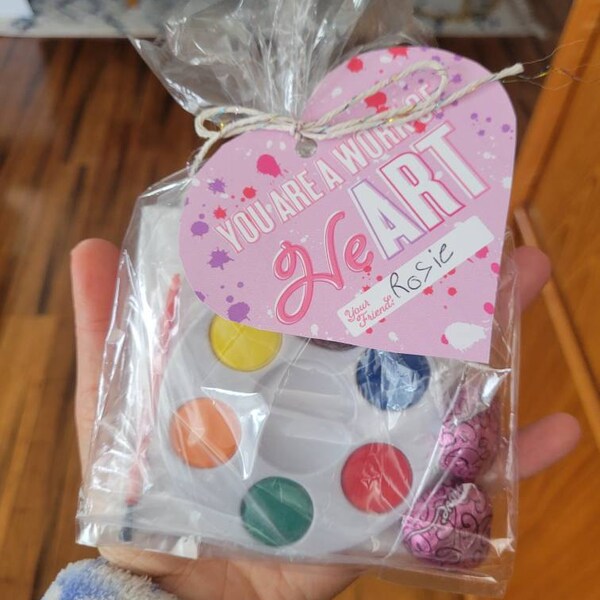 Heart Art Valentine's Day Classroom Card Heart Instant Download Kids ...