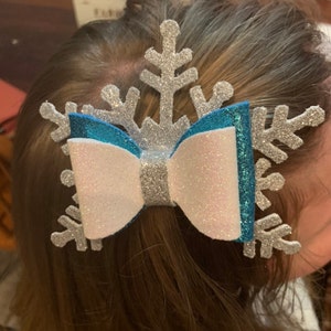 Digital SVG, DXF, PDF Winter Queen Hair Bow Template, Snowflake Bow ...