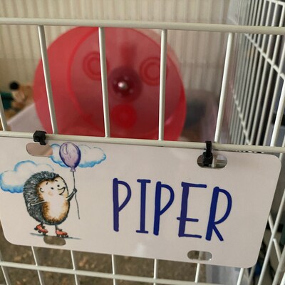 Personalized Hedgehog Name Plate / Hedgehog Sign / Cage Accessory ...