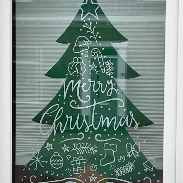 Christmas Window Art Stencils: DIY Festive Chalk Designs (PDF) - Etsy