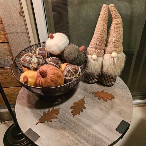 Metal Oak Leaves 4 Inch Tall Rusty Fall Decoration Art - Etsy