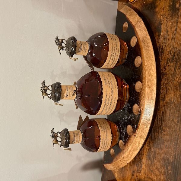 Blanton's Bourbon Bottle Stopper Barrel SMALL Head Display REAL Wood ...