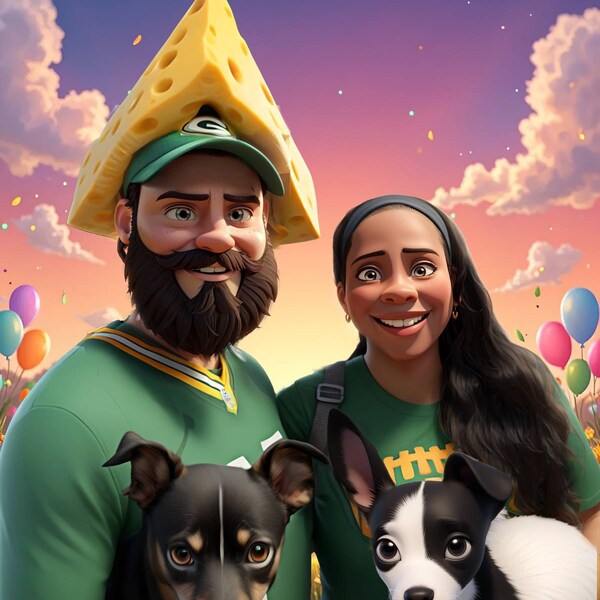 Pixar Style Portrait From Photo, Digital or Printed Custom Portrait ...