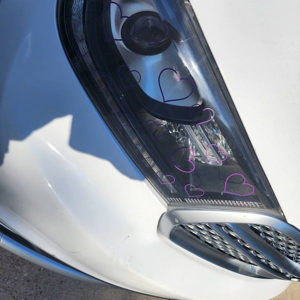 Heart Tail Light Car Decal: Metallic Silver Vinyl Sticker (30 Pack) - Etsy