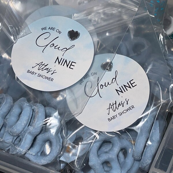 We Are on Cloud Nine, Baby Shower Labels, Boy Baby Shower Favors, Thank ...