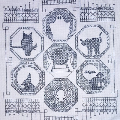 Botanical Alphabet Blackwork Pattern, PDF Blackwork Alphabet, PDF ...