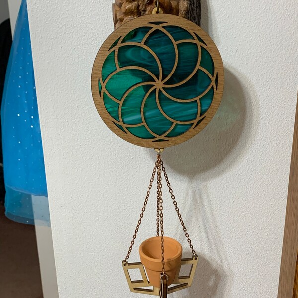 Stained Glass Pyramid Lamp Gold USB Powered Dimmable LED Accent Light ...