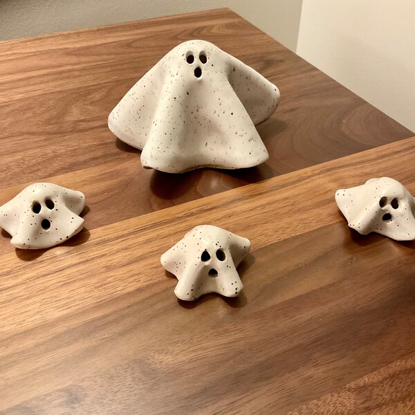 Handmade Clay Ceramic Ghost/ Speckled Rustic Ghost Set - Etsy