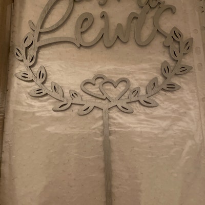 Monogram Cake Topper, Wedding Rustic Cake Topper, Inintials Cake ...