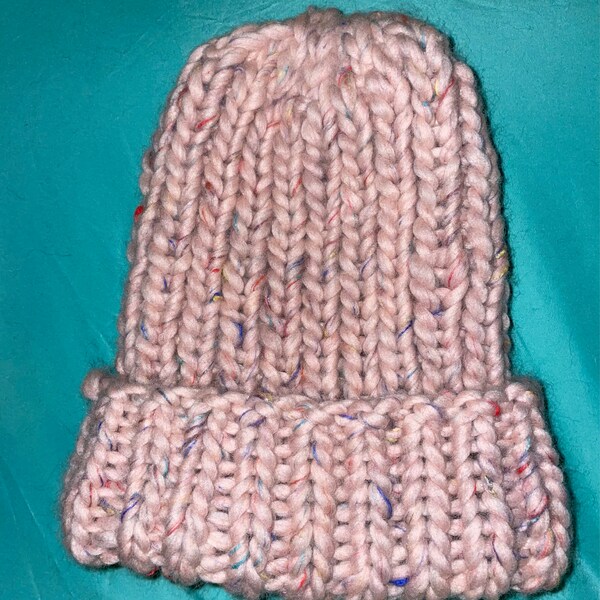 Easy Knitting Pattern Hat Super Chunky Knit Beanie Ribbed Hat Knitting ...