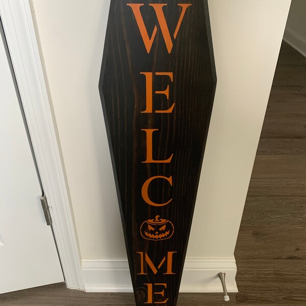 Coffin/ Halloween Welcome Sign 3ft - Etsy
